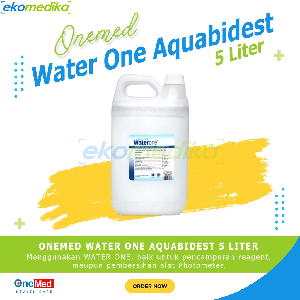 Jual Waterone OneMed 5 Liter / Aquabides / Purified Water One 5 Liter ...