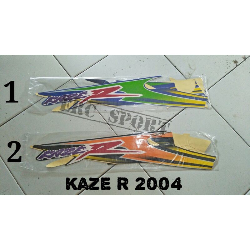 Jual striping sticker kawazaki kaze r kazer 2004 hijau kuning oren ...