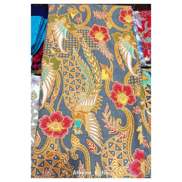 Jual Kain Batik Dolbi Dobi Doby Dolby Dobby Tenun ATBM Burung Baron Abu ...