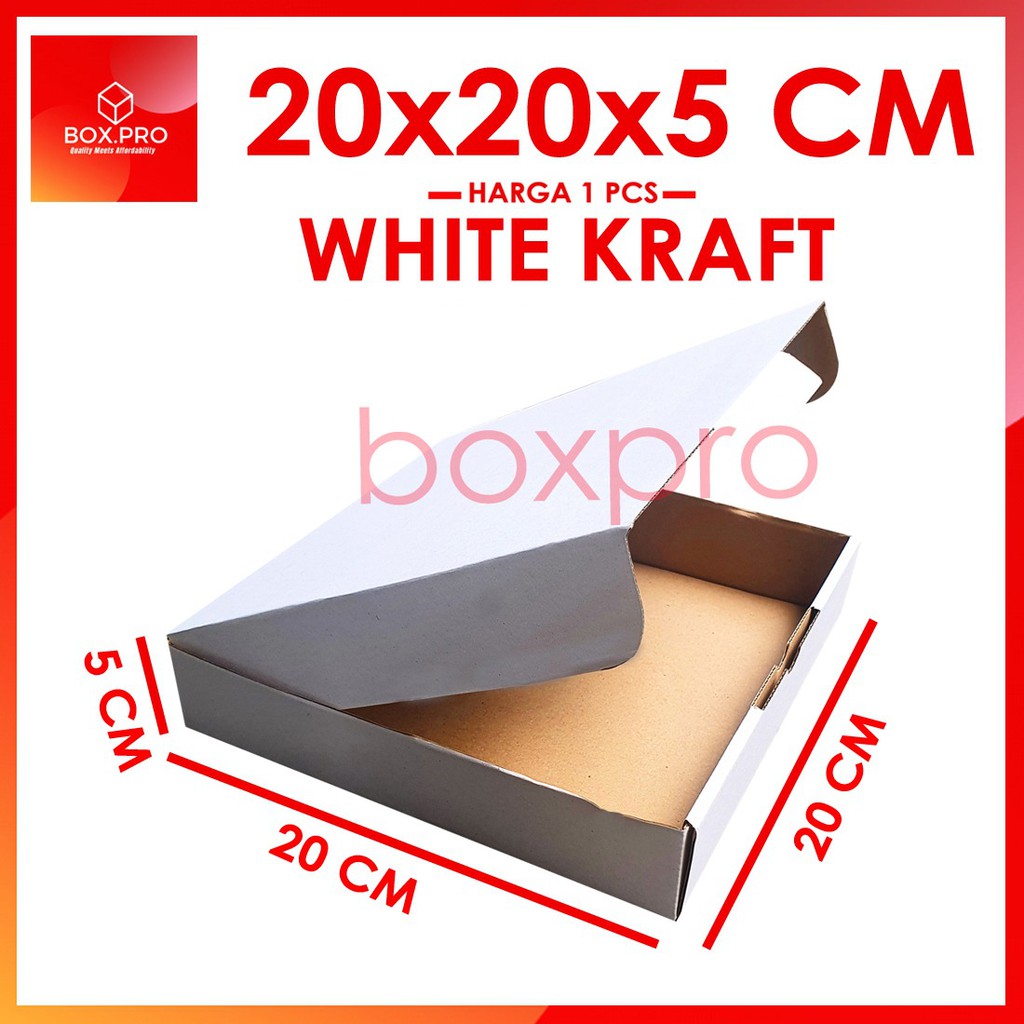 Jual Kardus PUTIH uk 20x20x5 cm (ECER) Die Cut Box Kotak Packing ...