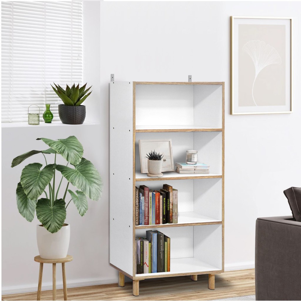 Jual Rak Buku - Partikel Kayu Desain Minimalis Dengan 4 Ruang Rak Kayu ...
