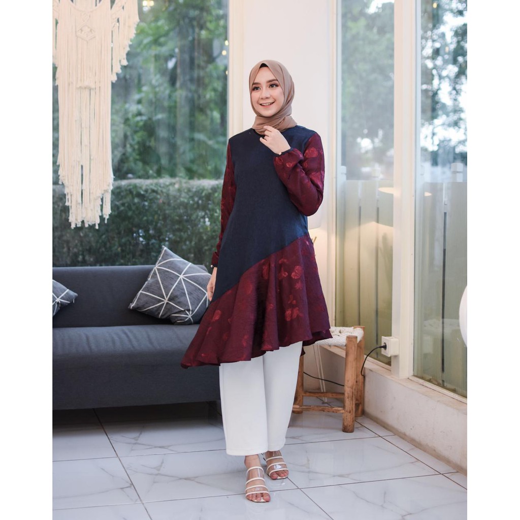 Jual MDLY Baju Tunik Muslim Syafina | Shopee Indonesia