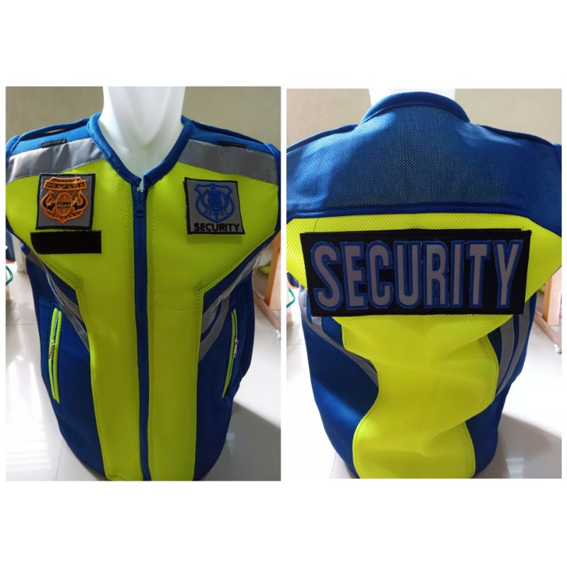 Jual Rompi Security Bahan Double Mess Warna Iga Biru Stabilo | Rompi ...