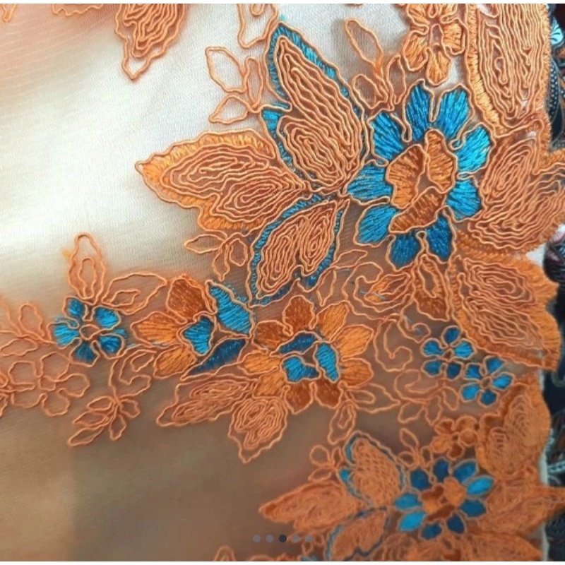 Jual Kain Brukat Tile CORNELI METALIK Two tone KebayaTulle per 50 cm ...