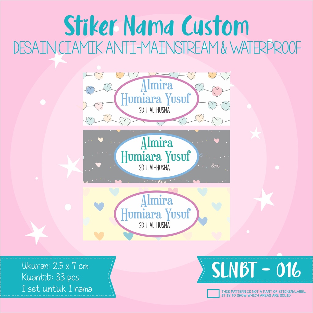Jual stiker label nama anak kartun waterproof rainbow animal SLNBT 016 ...