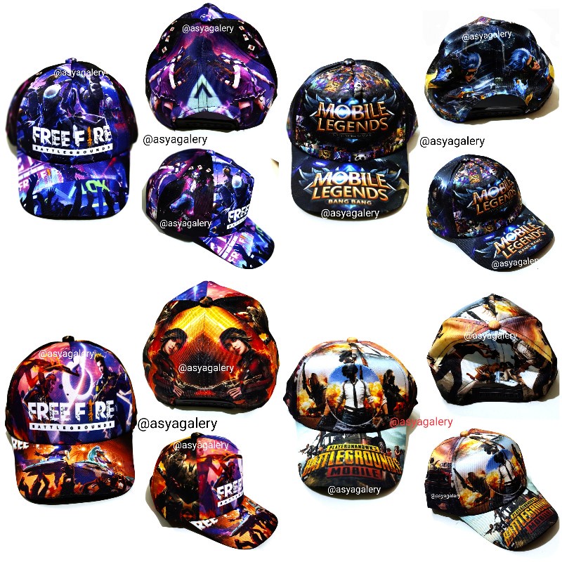 Jual Topi Anak Mobile legends/ Topi Free Fire Anak Usia 2-6 Tahun/Topi ...