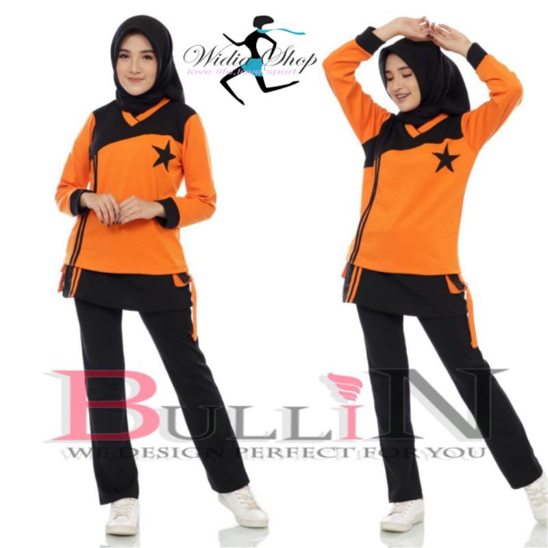 Jual Setelan rok kantong bintang muslimah panjang wanita / setelan olahraga berbintang |BULLIN ...