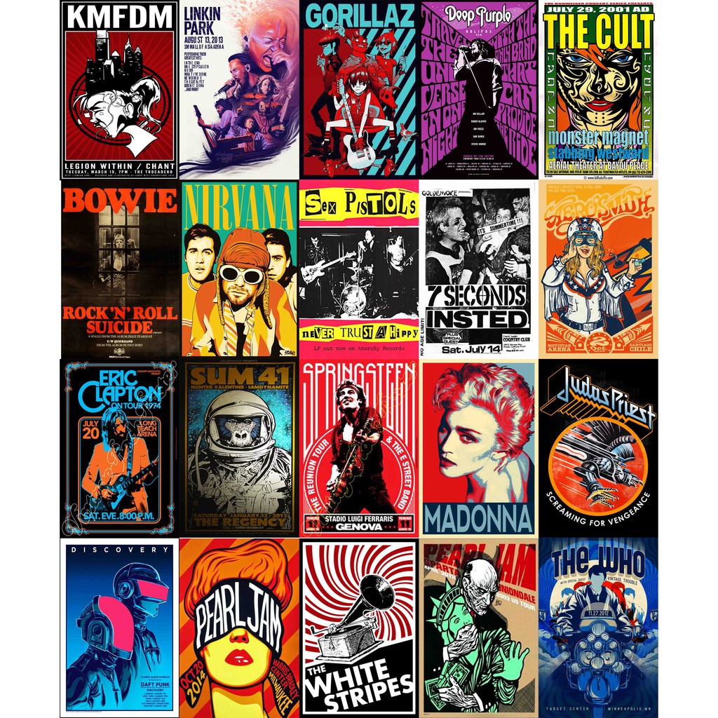 Jual Poster Kamar Aesthetic Tema Band 16 pcs | Poster Dinding Murah ...