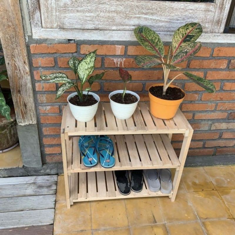 Jual Rak sepat Rak sendal Minimalis Jati Belanda | Shopee Indonesia