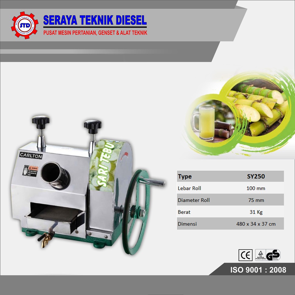 Jual PRESS TEBU CALTON SY250 / GILING TEBU CALTON / SUGAR CANE CALTON ...