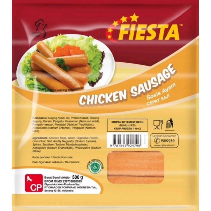 Jual Fiesta Sosis Ayam / Chicken Sausage | Berat Bersih 500gr | Shopee ...