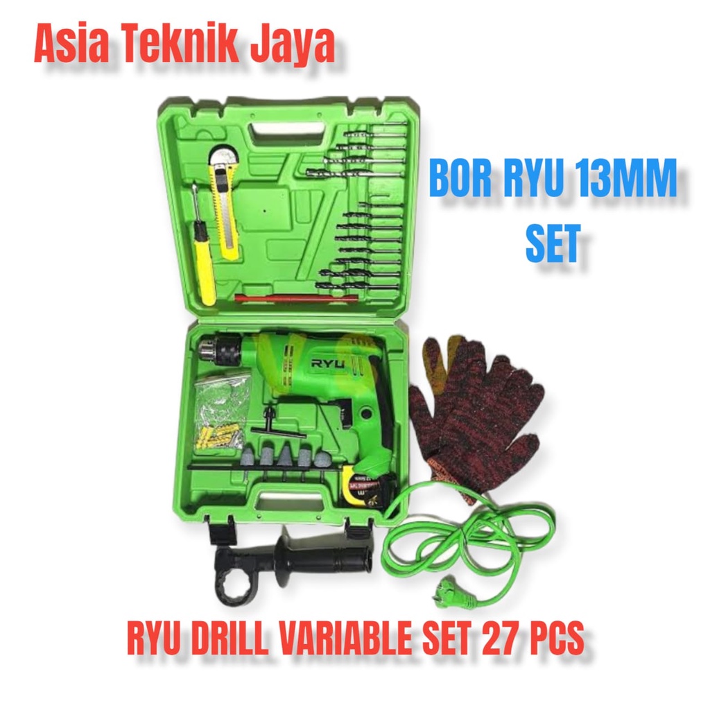 Jual Mesin Bor Listrik Beton Tembok RYU 13mm RID 13-1 RE 600 W / Bor ...