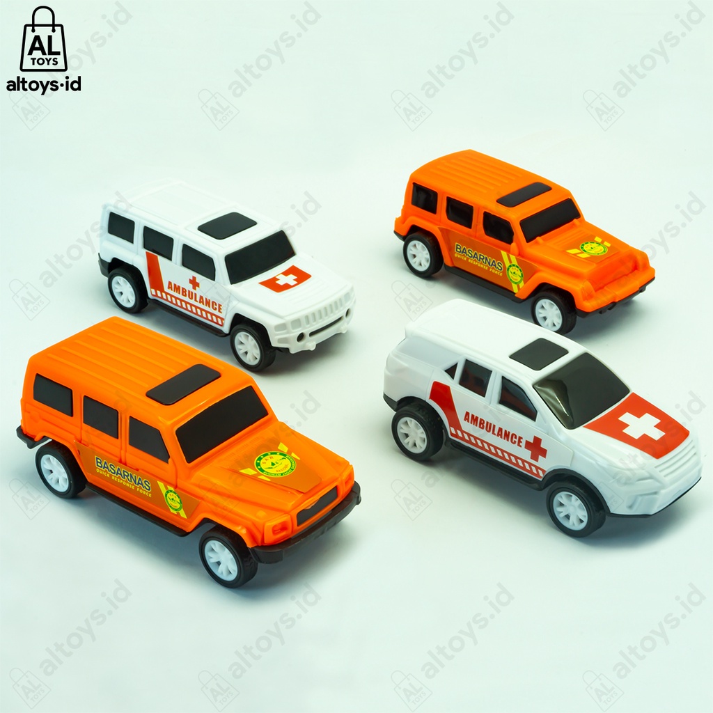 Jual Mainan Mobil Ambulance Basarnas Set isi 4pcs Pullback Mini SUV ...
