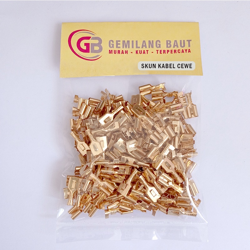 Jual 1 Pak Skun Kabel Cewe Kuningan / Skun Kabel Cewe | Shopee Indonesia