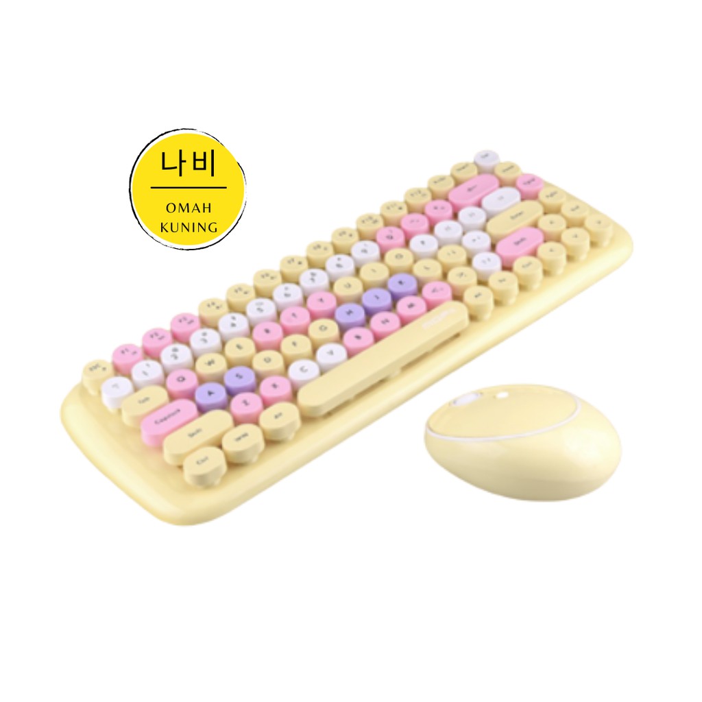 Jual KEYBOARD & MOUSE SET PREMIUM MODEL RETRO TYPE WRITER WIRELESS 2.4G ...