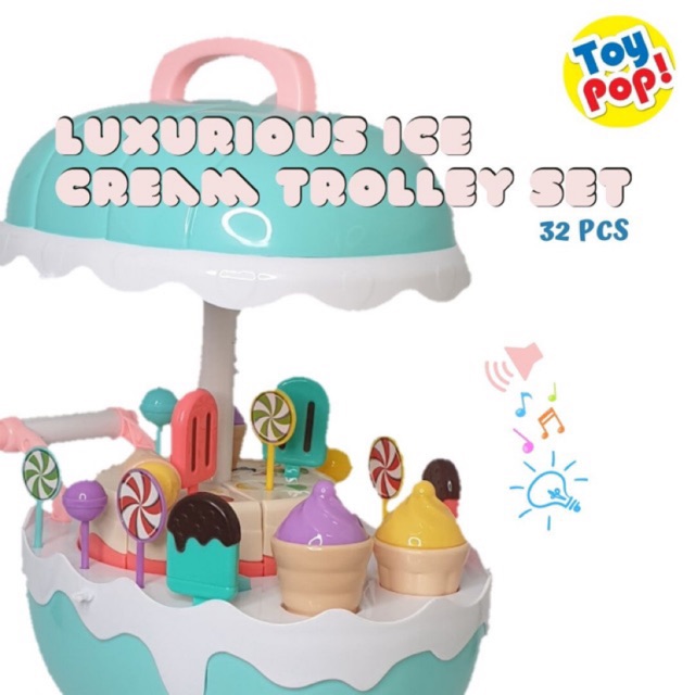 Jual Mainan cake cart gerobak ice cream cake dengan lampu dan musik ...