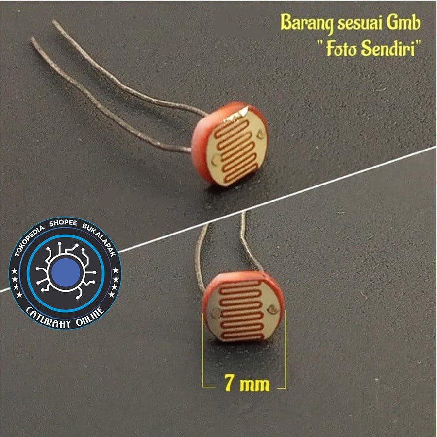 Jual LDR 7 mm light dependent resistor photo resistor sensor cahaya ...