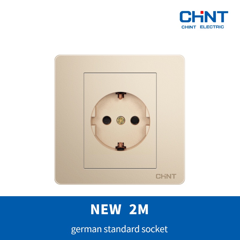 Jual CHINT NEW 2M-Champagne(Emas) german standard socket / soket ...