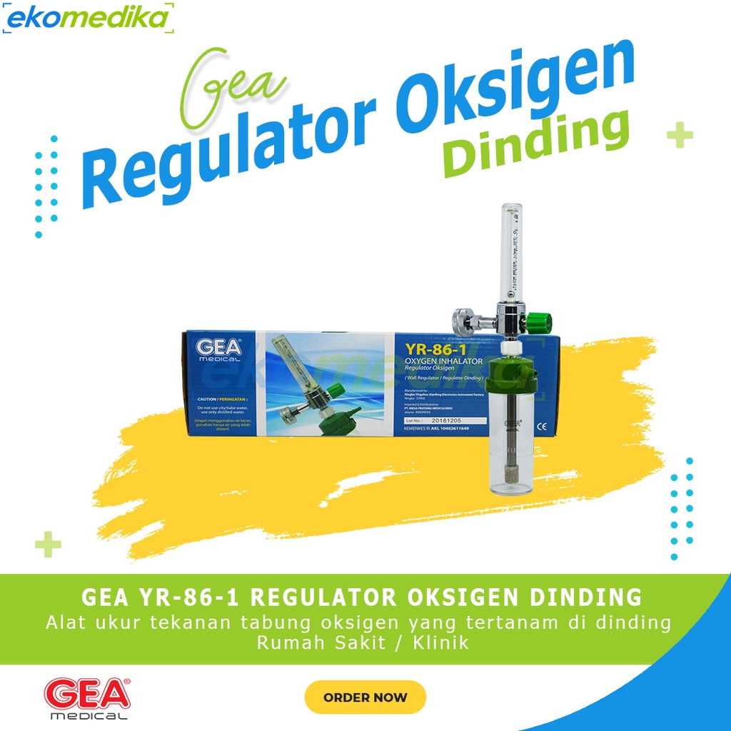 Jual GEA Regulator Oksigen Dinding GEA YR-86-1 Oxygen Regulator Medis ...