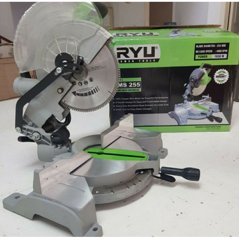 Jual Mesin Gergaji Kayu Aluminium 10 Inch RMS255 Ryu Mittersaw 10 Inch ...
