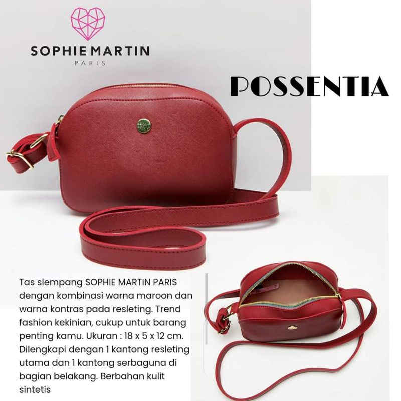 Jual Tas Sophie Martin Tas Selempang Possentia Maroon tas simple tas ...