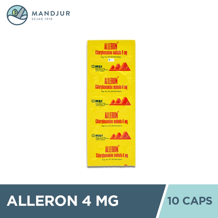 Jual Alleron 4 Mg 10 Kaplet - Obat Alergi Gatal Gatal Rhinitis dan ...