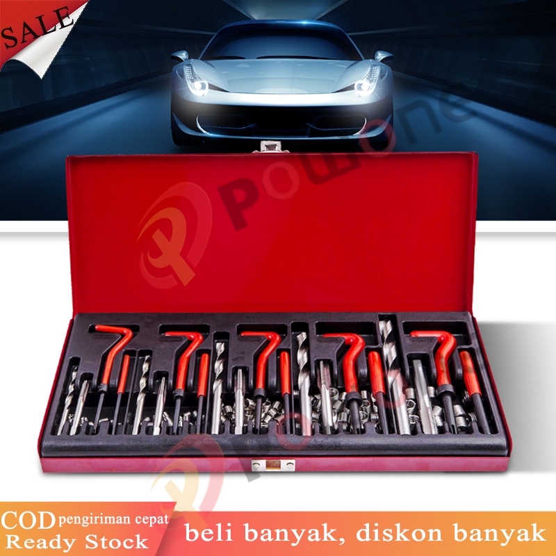Jual POWONE 131Pcs Benang Perbaikan Alat Kit untuk M5 M6 M8 M10 M12 ...