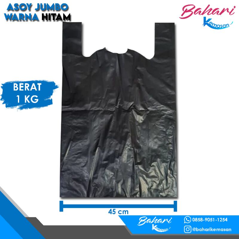 Jual plastik asoy kantong kresek besar jumbo ukuran 45 hitam 1kg ...