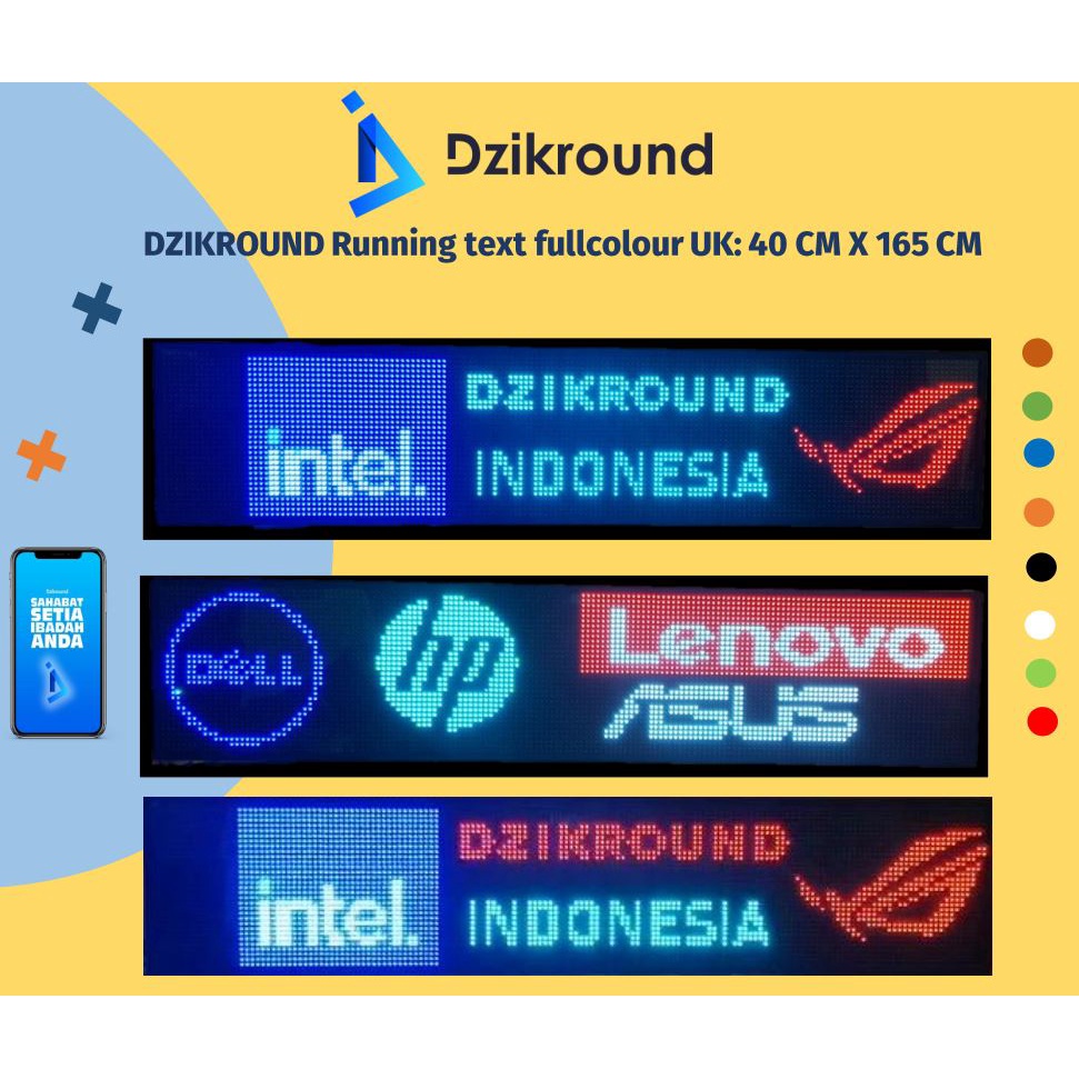Jual Running text Outdoor GROSIR Garansi ukuran 40x165 RGB Fullcolour ...