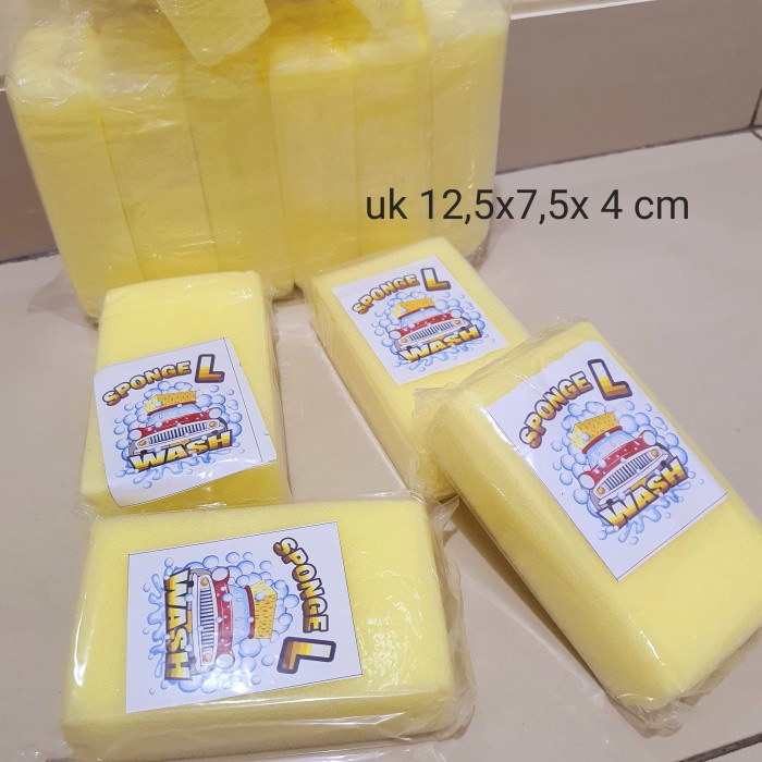 Jual SPONGE L WASH Spons Busa Kuning Serbaguna Cuci Mobil Motor Piring ...