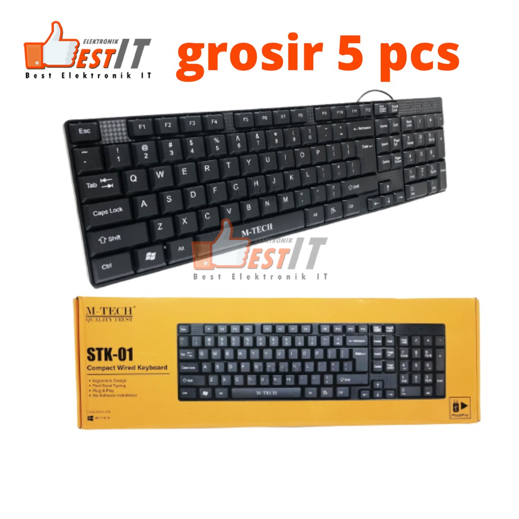 Jual Keyboard Usb Standar M-Tech Keyboard Pc Komputer Laptop [Reseller ...