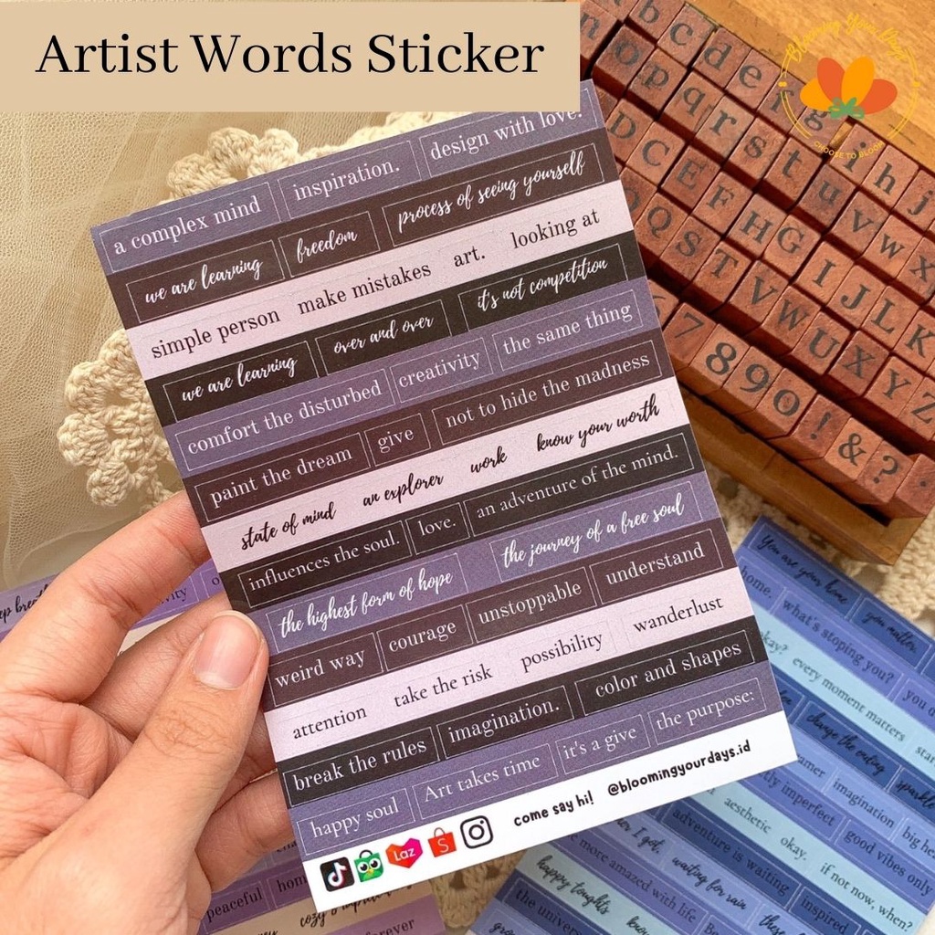 Jual Aesthetic English Words Sticker DIY Sticker Deco Word Kata Panjang ...