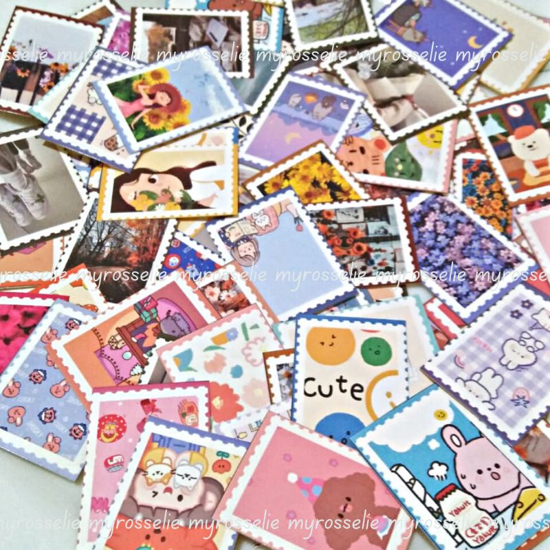 Jual PERANGKO LUCU STIKER KAWAII AESTHETIC UNTUK JOURNAL DAN SCRAPBOOK ...