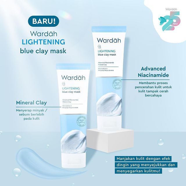Jual WARDAH LIGHTENING BLUE CLAY MASK 50g | Shopee Indonesia