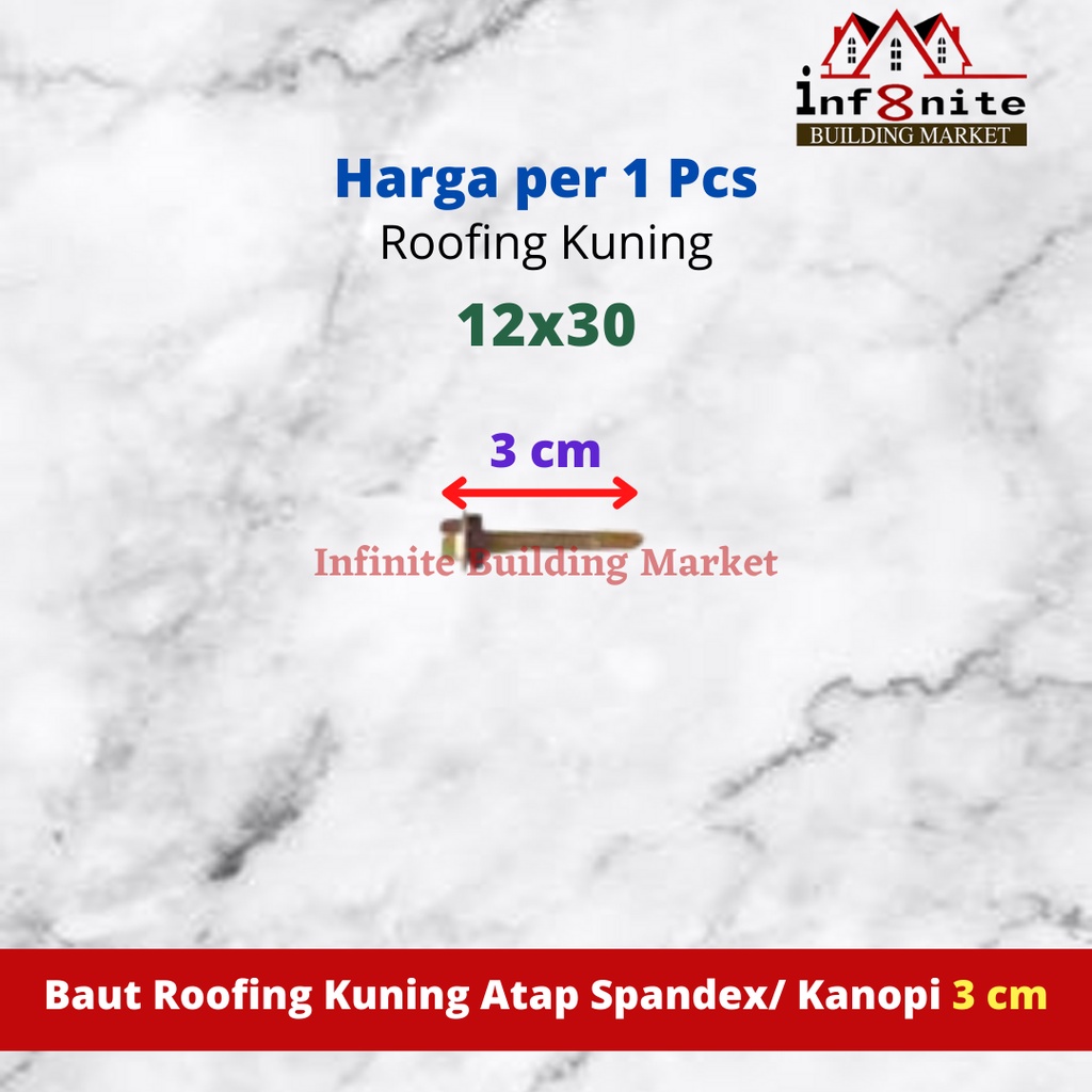 Jual Sekrup Skrup Roofing 12x30 Baut Ruping Atap Baja Ringan Kuning 3 ...