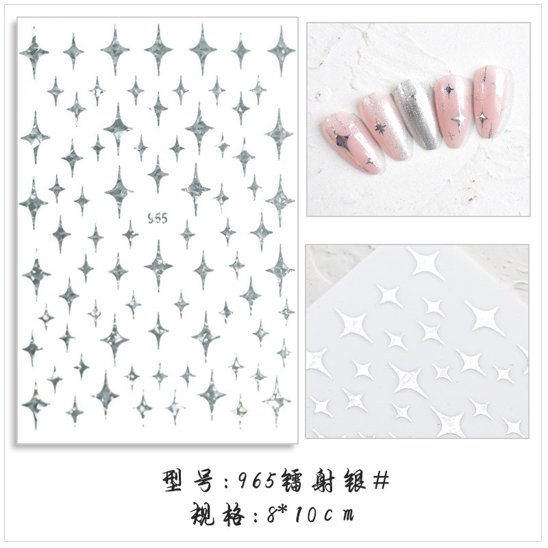Jual Stiker Sparkle Meteor Love Heart Bintang Decals Back Glue Easy to ...