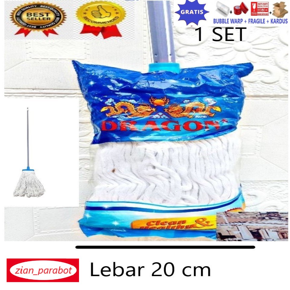 Jual Pel Lantai Dragon Ukuran 15/Pelan Lantai Merk Dragon Plus Gagang ...