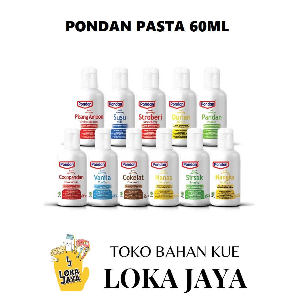 Jual PONDAN PASTA PEWARNA DAN PERISA MAKANAN 60 ML | Shopee Indonesia