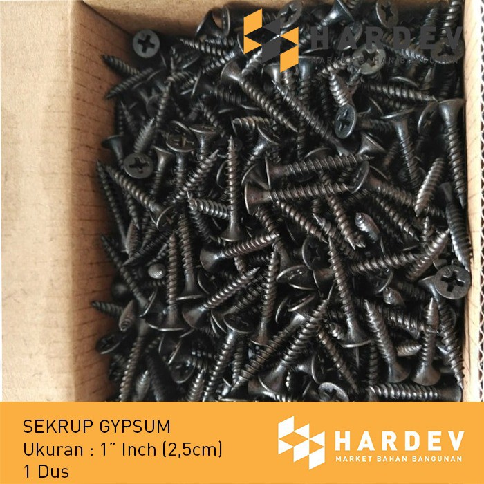 Jual SKRUP GYPSUM SEKRUP GYPSUM DRYWALL 2.5 CM 1 INCH @1 DUS / 500 pcs ...