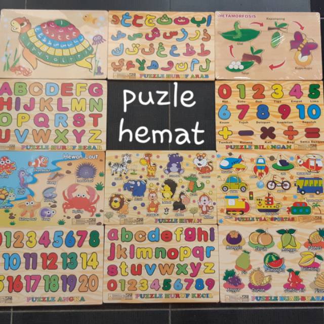 Jual mainan edukatif edukasi montessori sensory toys PUZZLE PUZLE KAYU ...