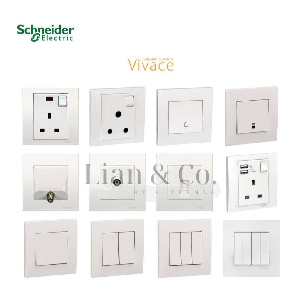 Jual Schneider Electric Vivace Switch Water Heater Socket Telp TV ...