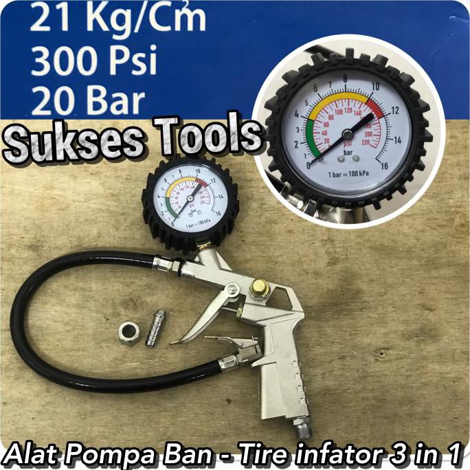 Jual Tire Inflator 3 in 1 Alat Isi Angin Ban Air Inflator Kompressor ...
