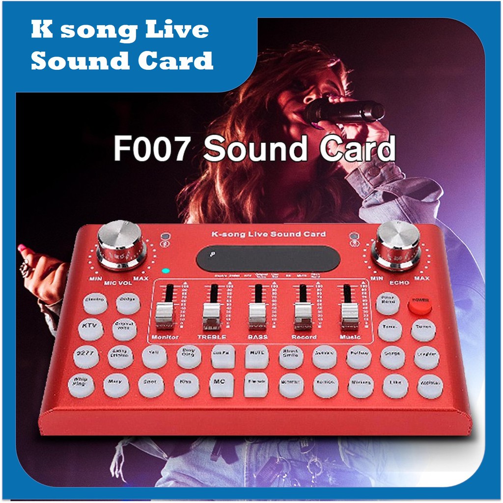 Jual Soundcard F007 Audio Mixer HP PC Mac Live Broadcast VLOG Sound ...