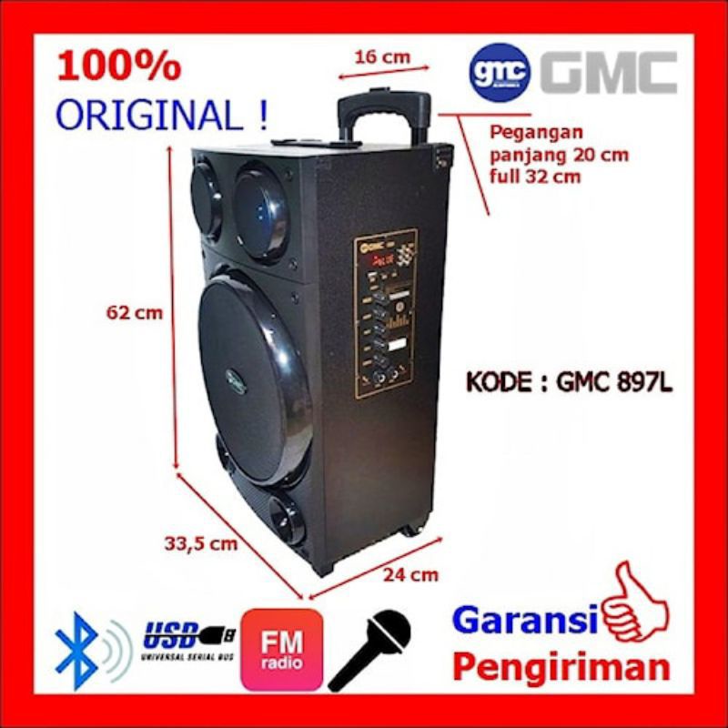 Jual Speaker Meeting Speker Portable Spiker Bluetooth GMC 897-L ...