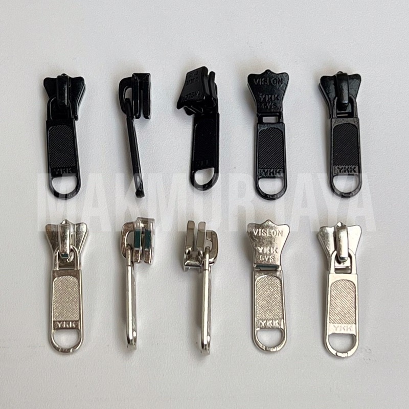 Jual Kepala Resleting / Zipper Vislon YKK No 5 Panjang Hitam Nikel Per Biji | Shopee Indonesia