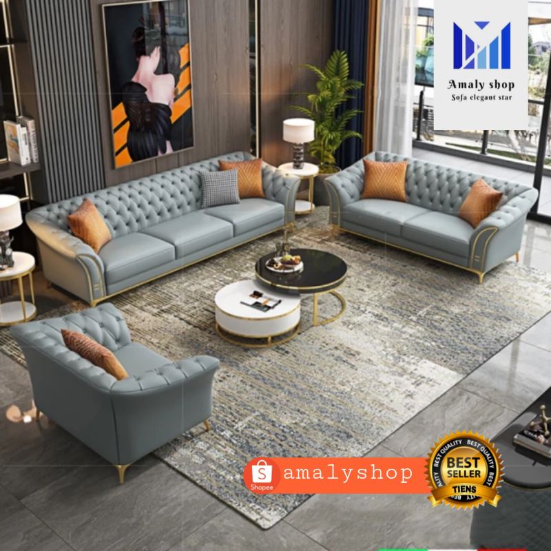 Jual Sofa Minimalis 321 Casterfield Gaya Eropa Super Mewah Kursi Ruang ...