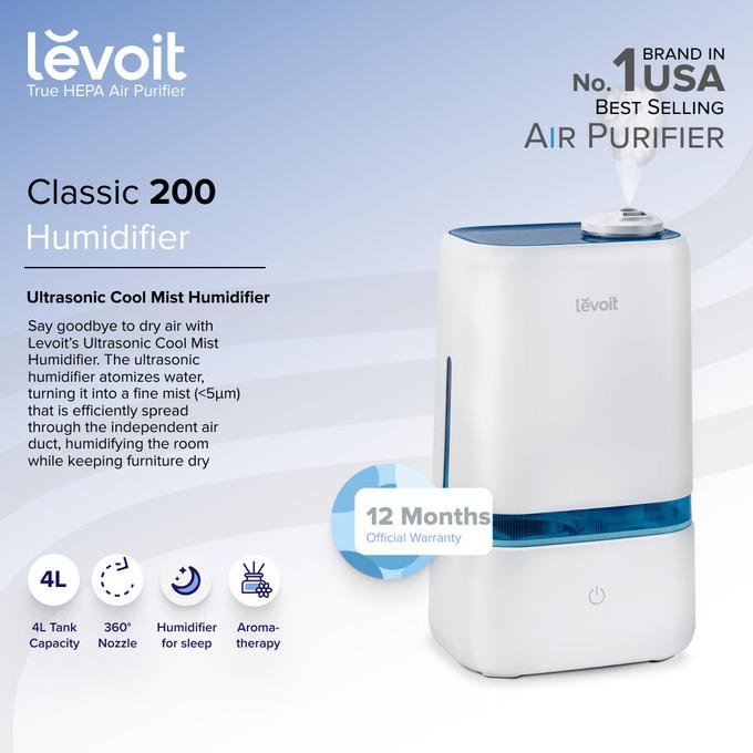 Jual Levoit Classic 200 Ultrasonic Cool Mist Humidifier USA Original ...