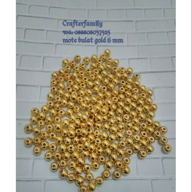Jual Mote bulat gold 6 mm | Shopee Indonesia