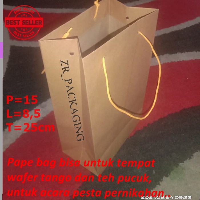 Jual Paper bag coklat mika / tempat souvenir/ paperbag kraft/paper bag ...