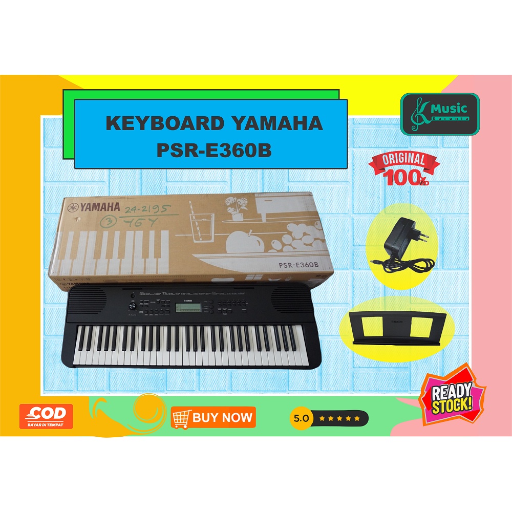 Jual promo besar besaran keyboard yamaha PSR E-360 E 360 E360 original COD model garis kayu wood ...